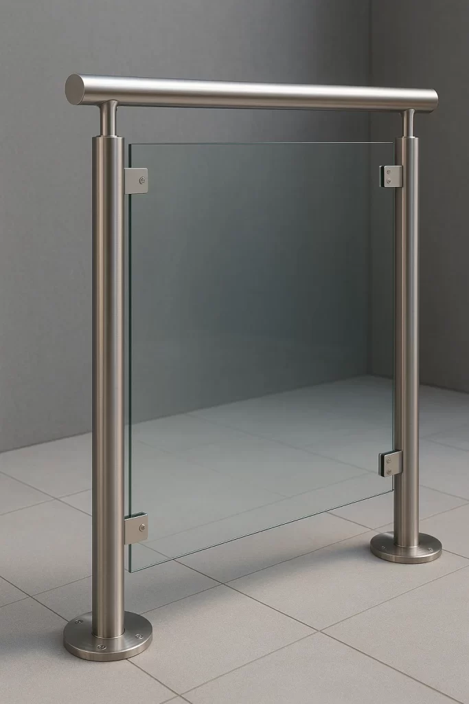 Stainless steel railing with glass - Decorative Glass